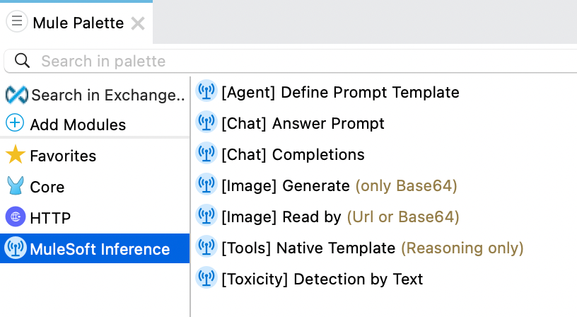 MuleSoft Inference Connector Operations
